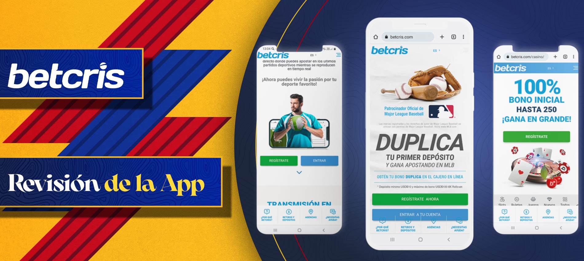 Betcris App para iOS y Android: Instala y Consigue 250 USD para Casino